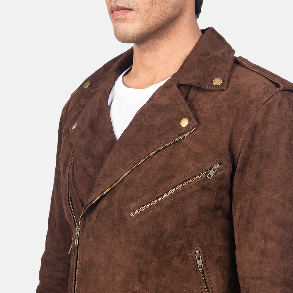 Men's Allaric Alley Mocha Brown Suede Biker Jacket – The Jacket Maker