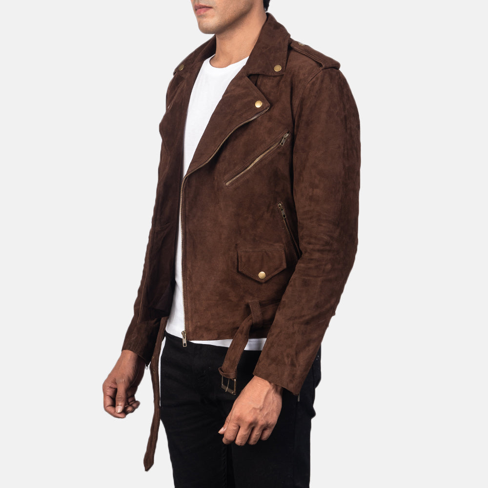 Men's Allaric Alley Mocha Brown Suede Biker Jacket – The Jacket Maker