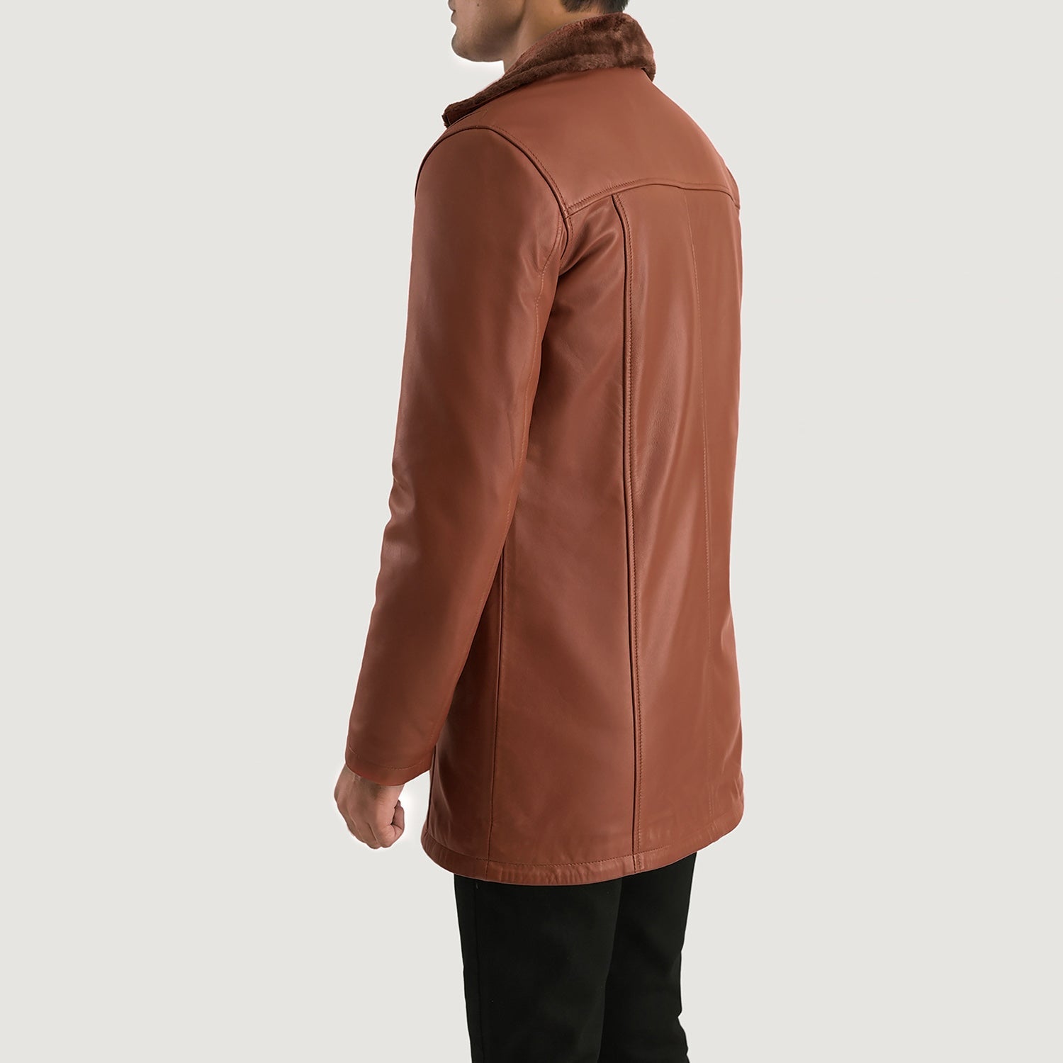 Men's Cinnamon Brown Leather Fur Coat – The Jacket Maker