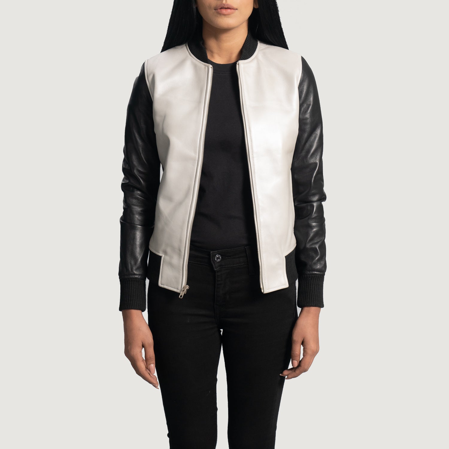 Women's Cole Silver Leather Bomber Jacket – The Jacket Maker