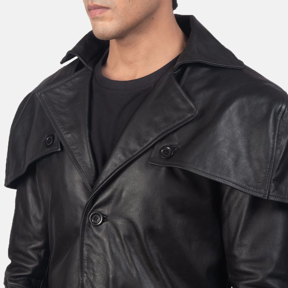 Men's Deux Black Leather Duster – The Jacket Maker