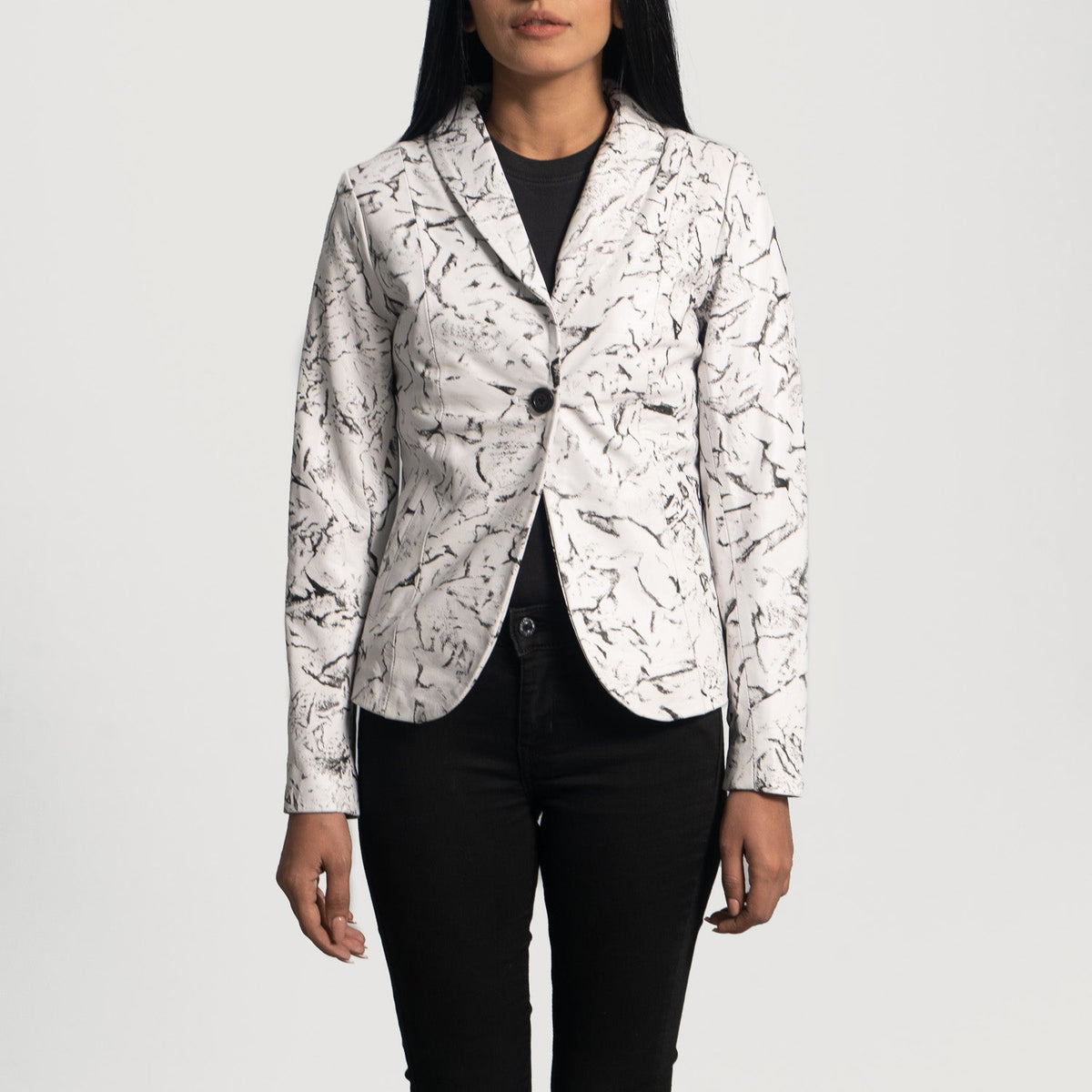 Women's Donna Blake White Leather Blazer – The Jacket Maker