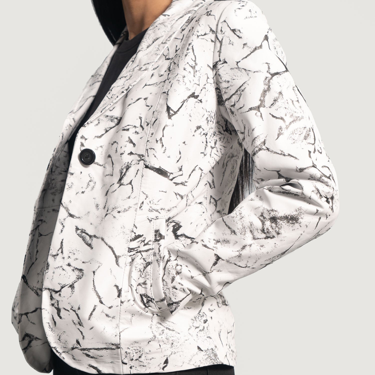 Women's Donna Blake White Leather Blazer – The Jacket Maker