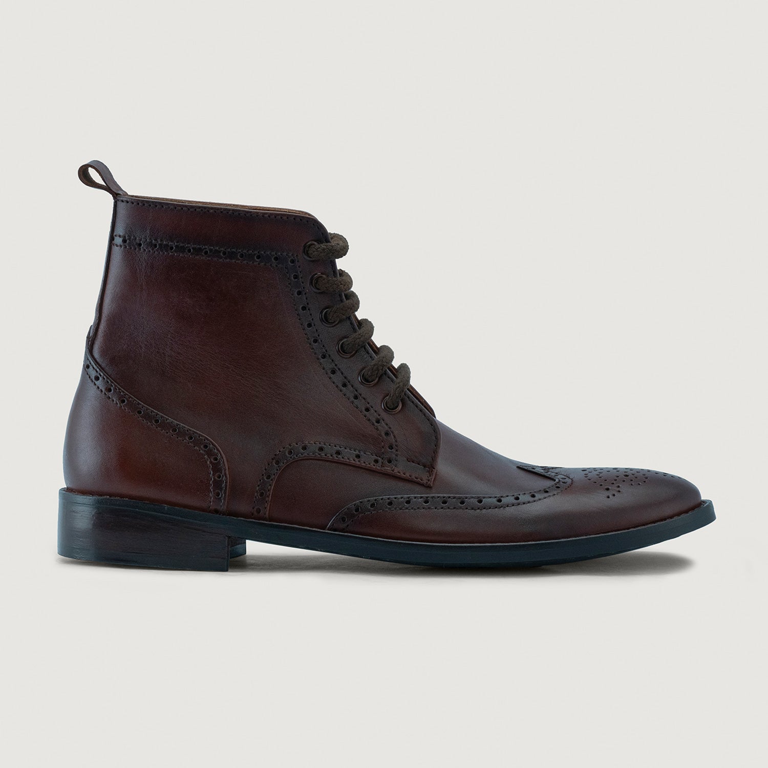 Duster Brogues Derby Brown Burnished Leather Boots StudGuard For Men ...