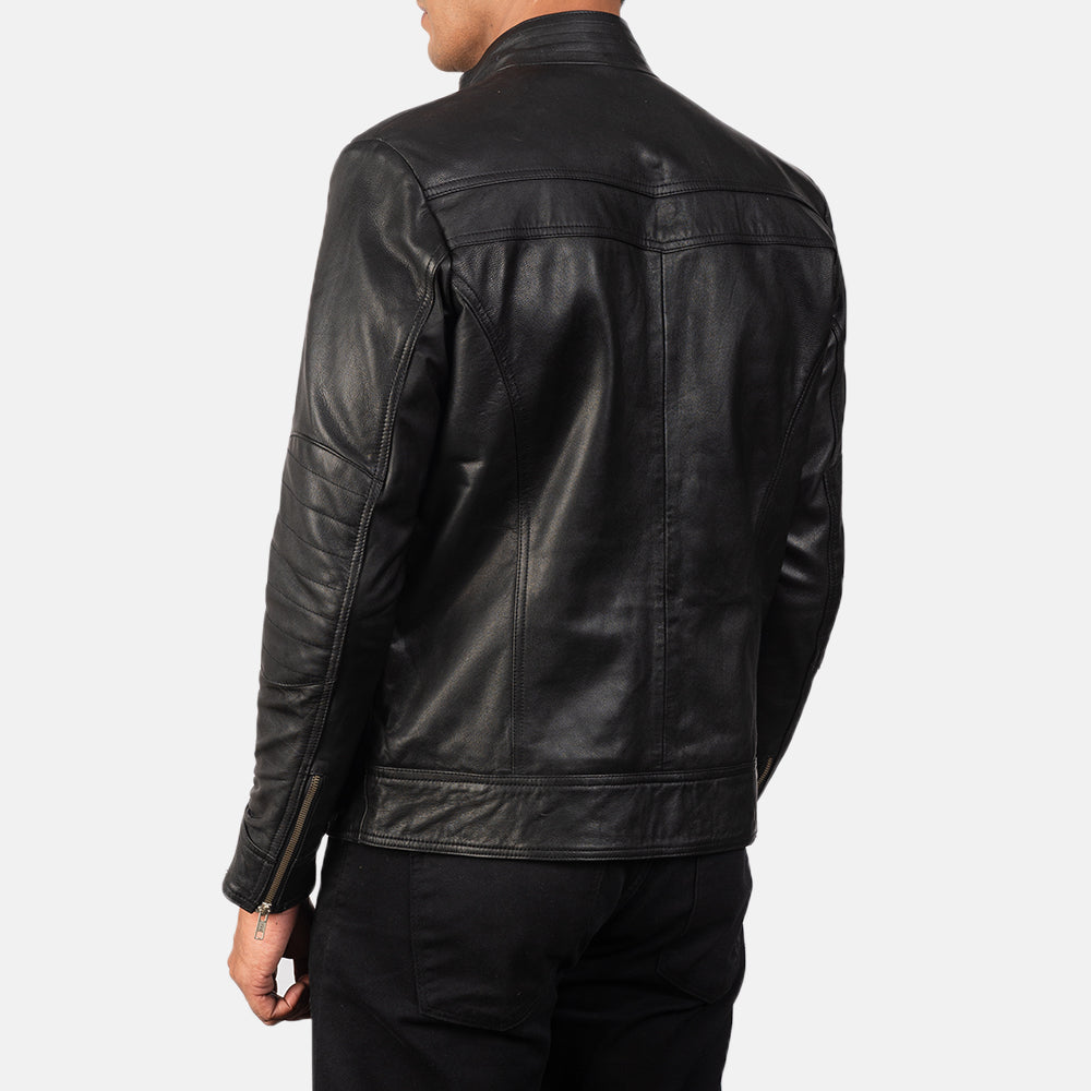 Men's Mack Black Leather Biker Jacket – The Jacket Maker