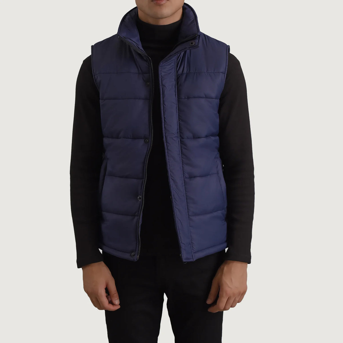 Bryan Blue Puffer Vest For Men - The Jacket Maker