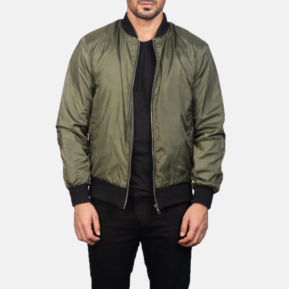 Men's Zack Green Bomber Jacket – The Jacket Maker