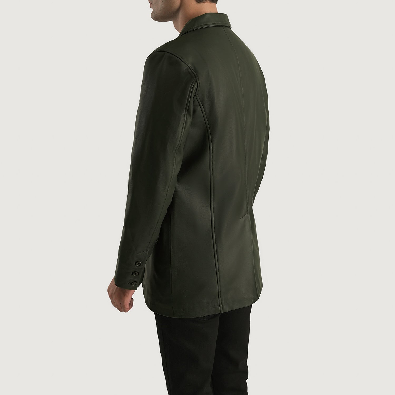 Ray Cutler Green Leather Blazer For Men – The Jacket Maker