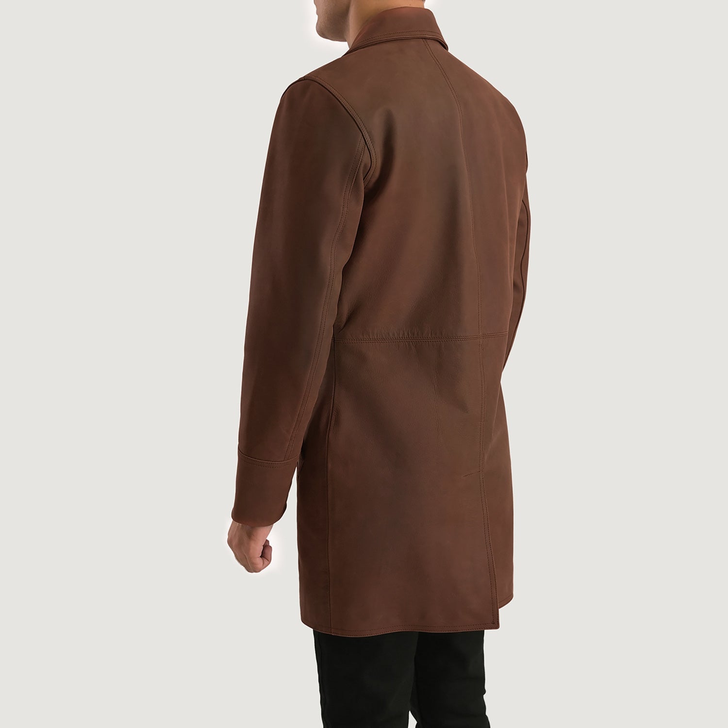 Men's Half Life Brown Leather Coat – The Jacket Maker