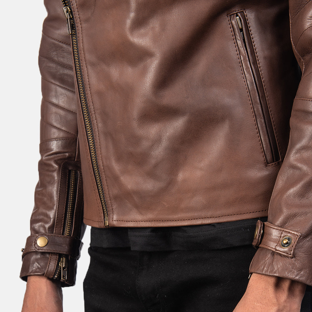 Men's Raiden Brown Leather Biker Jacket – The Jacket Maker