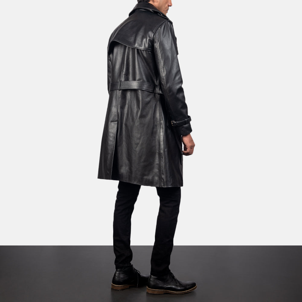 Men's Royson Black Leather Duster Coat – The Jacket Maker