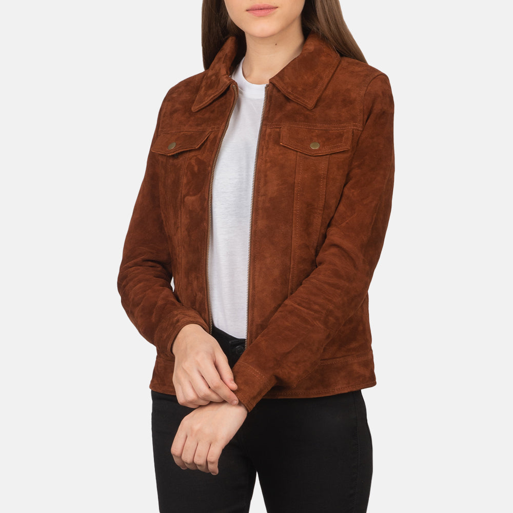 Women's Suzy Brown Suede Trucker Jacket – The Jacket Maker