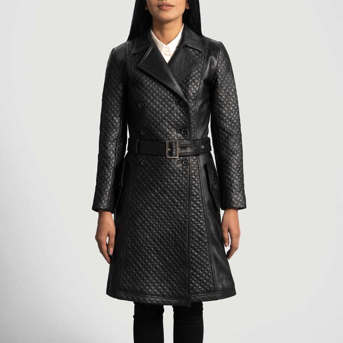 Women's Sweet Susan Black Leather Trench Coat – The Jacket Maker