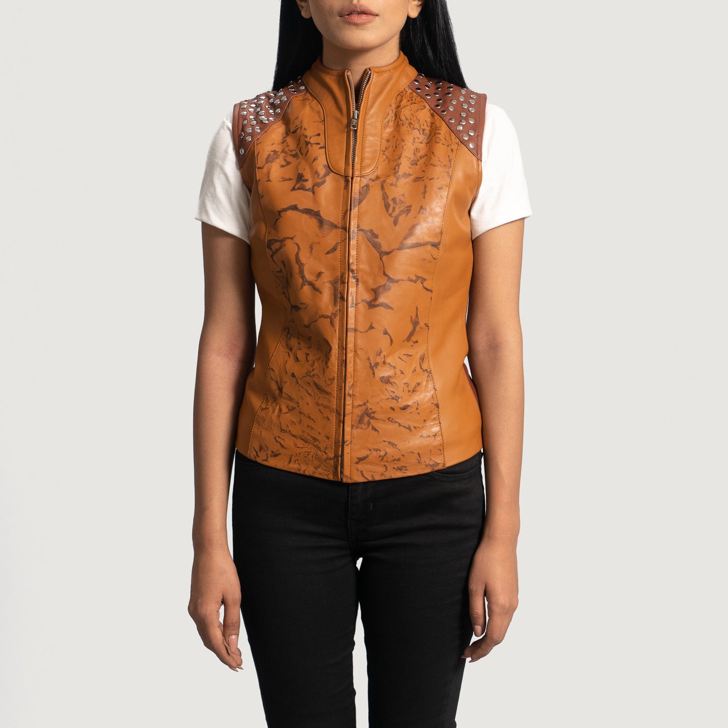 Women's Westina Tan Dye Leather Vest – The Jacket Maker