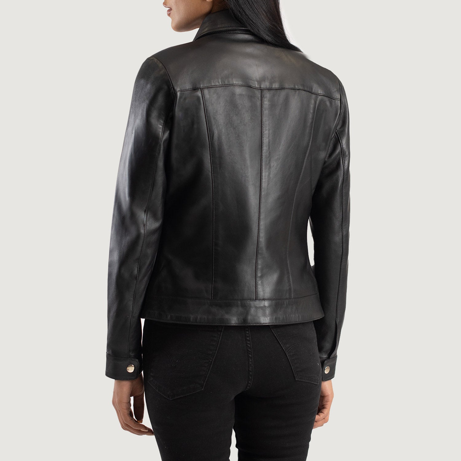 Women's Vixen Black Classic Collar Leather Jacket – The Jacket Maker