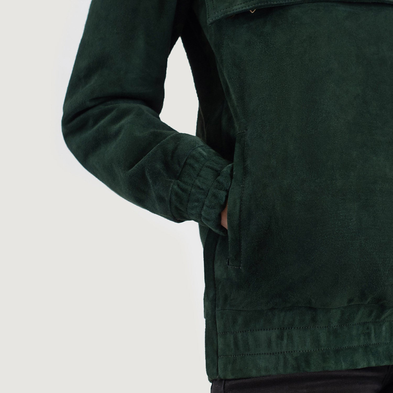 Zest Green Hooded Suede Pullover Jacket – The Jacket Maker