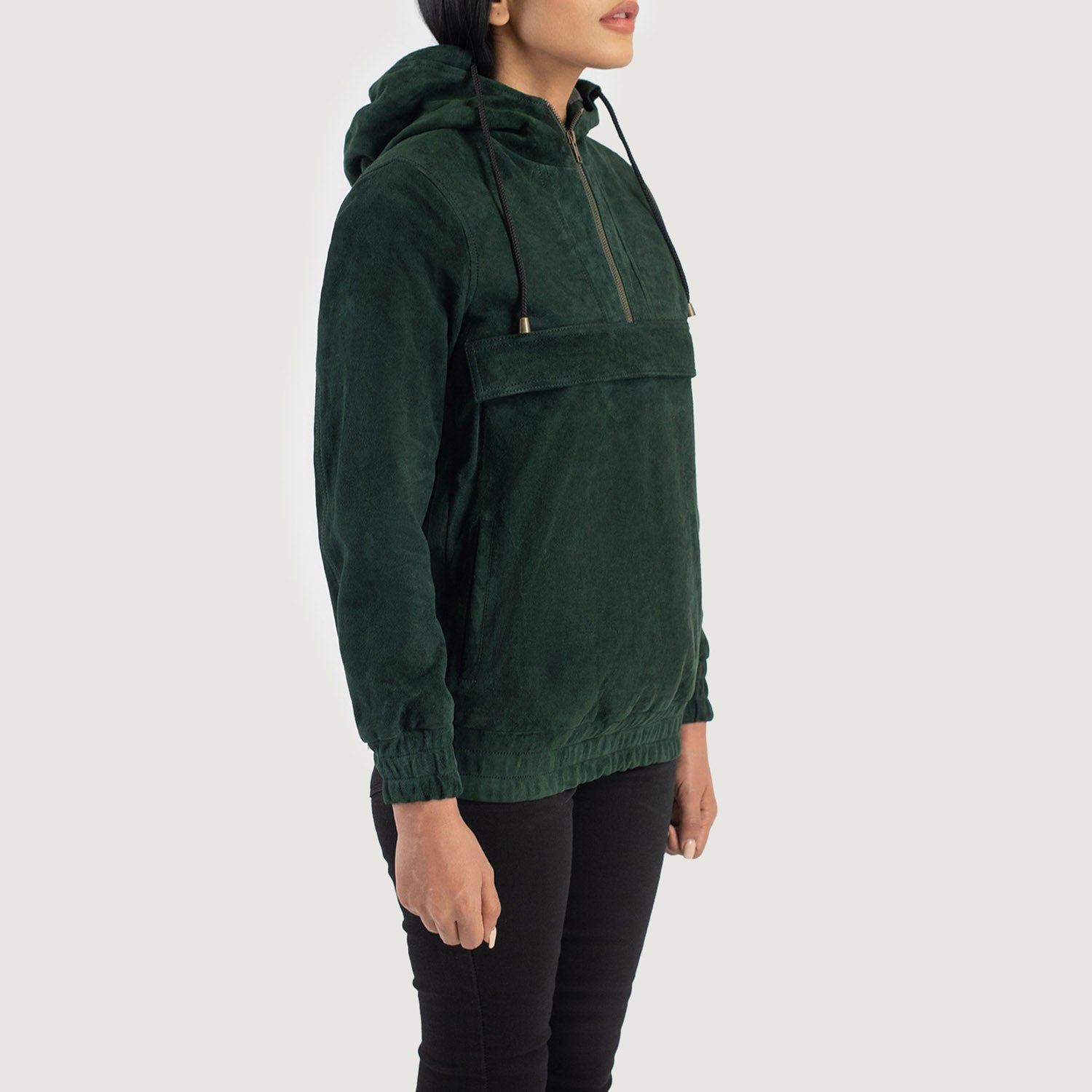 Zest Green Hooded Suede Pullover Jacket – The Jacket Maker