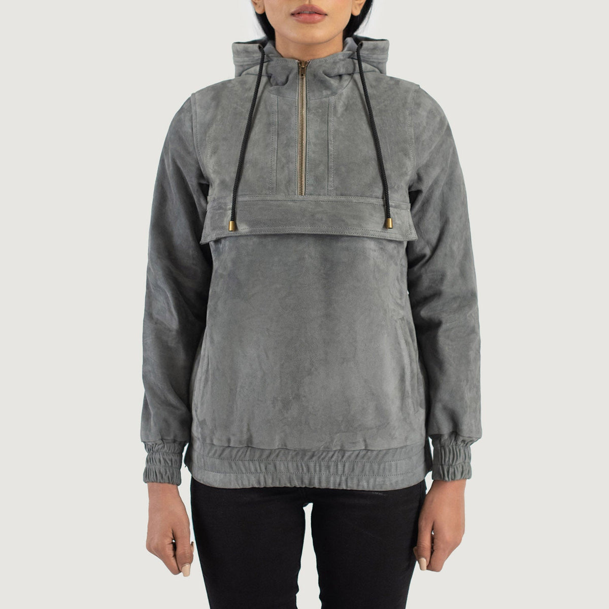 Zest Grey Hooded Suede Pullover Jacket – The Jacket Maker