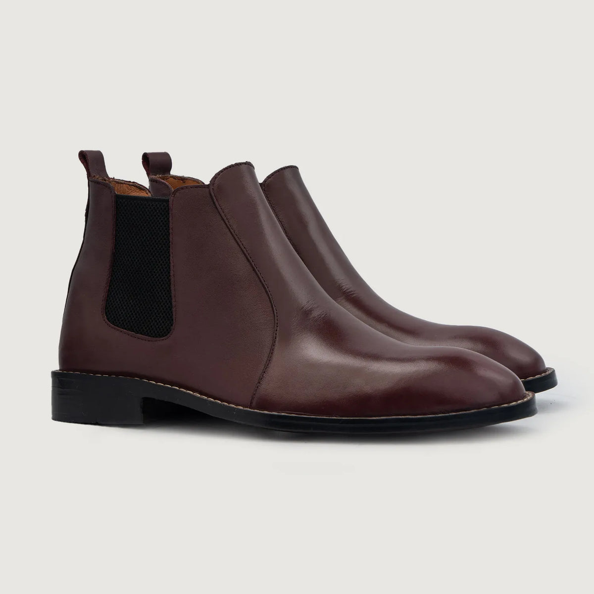 Clarkson Chelsea Maroon Leather Boots For Men - The Jacket Maker