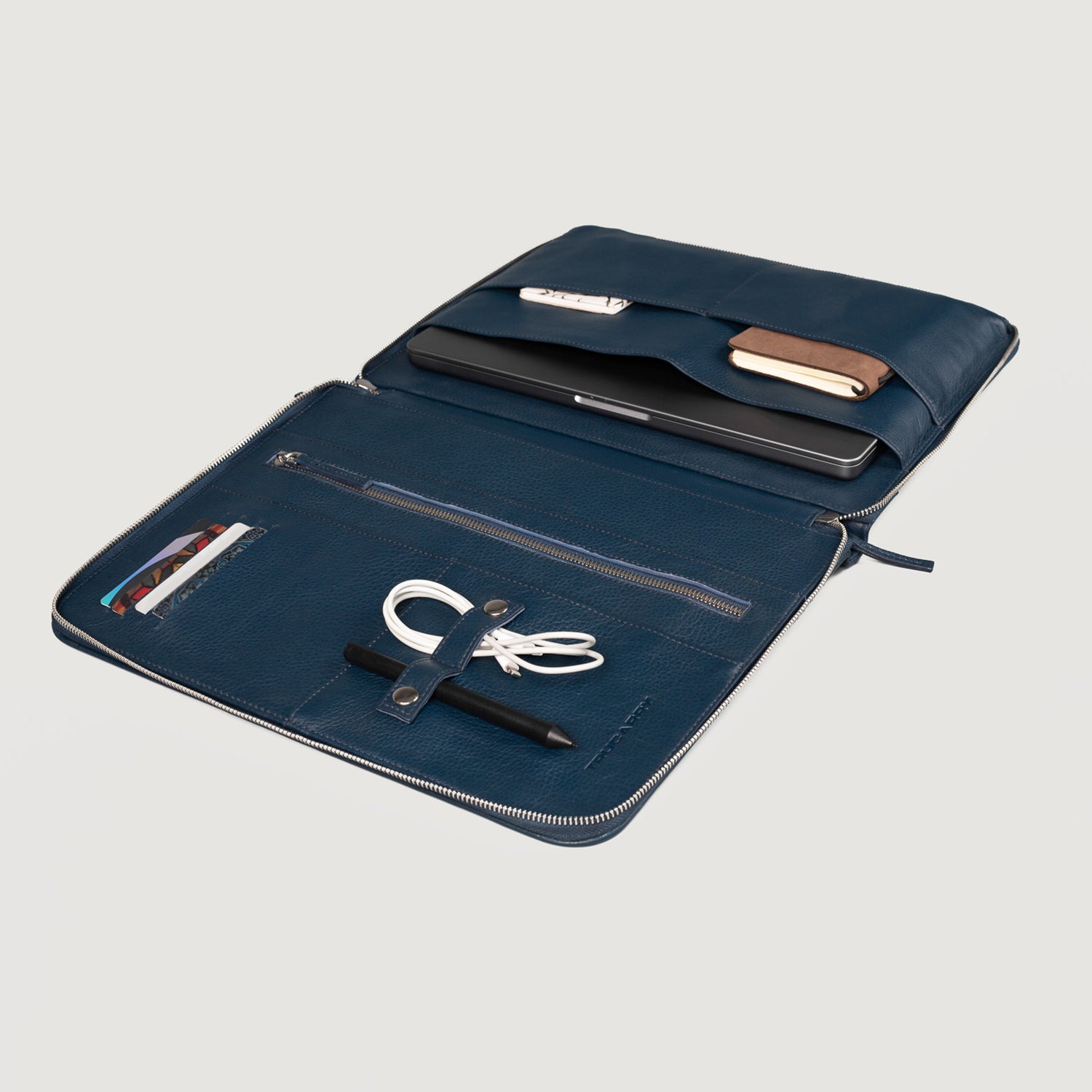 The Eclectic Midnight Blue Leather Folio Organizer For Men & Women ...