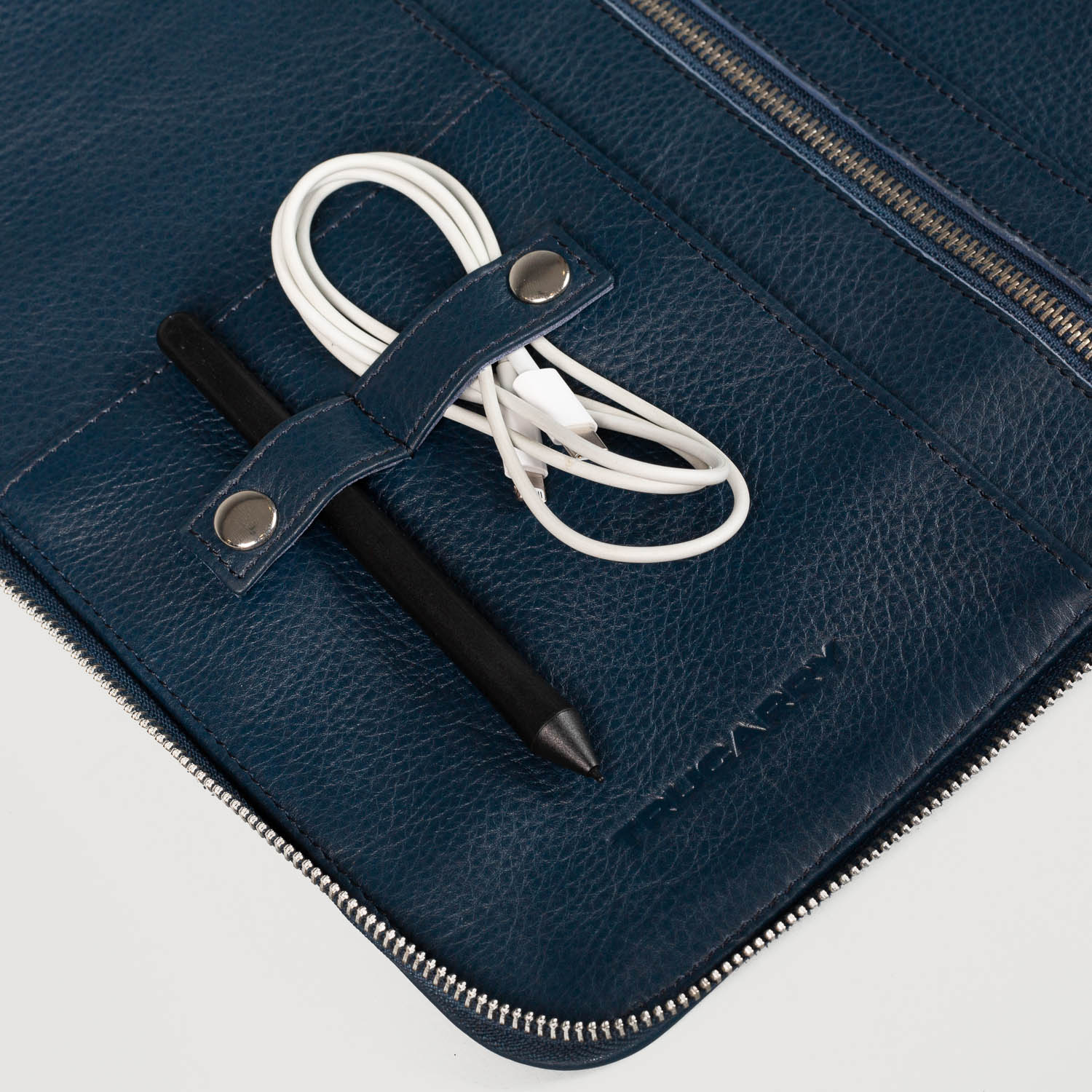The Eclectic Midnight Blue Leather Folio Organizer For Men & Women - The Jacket Maker