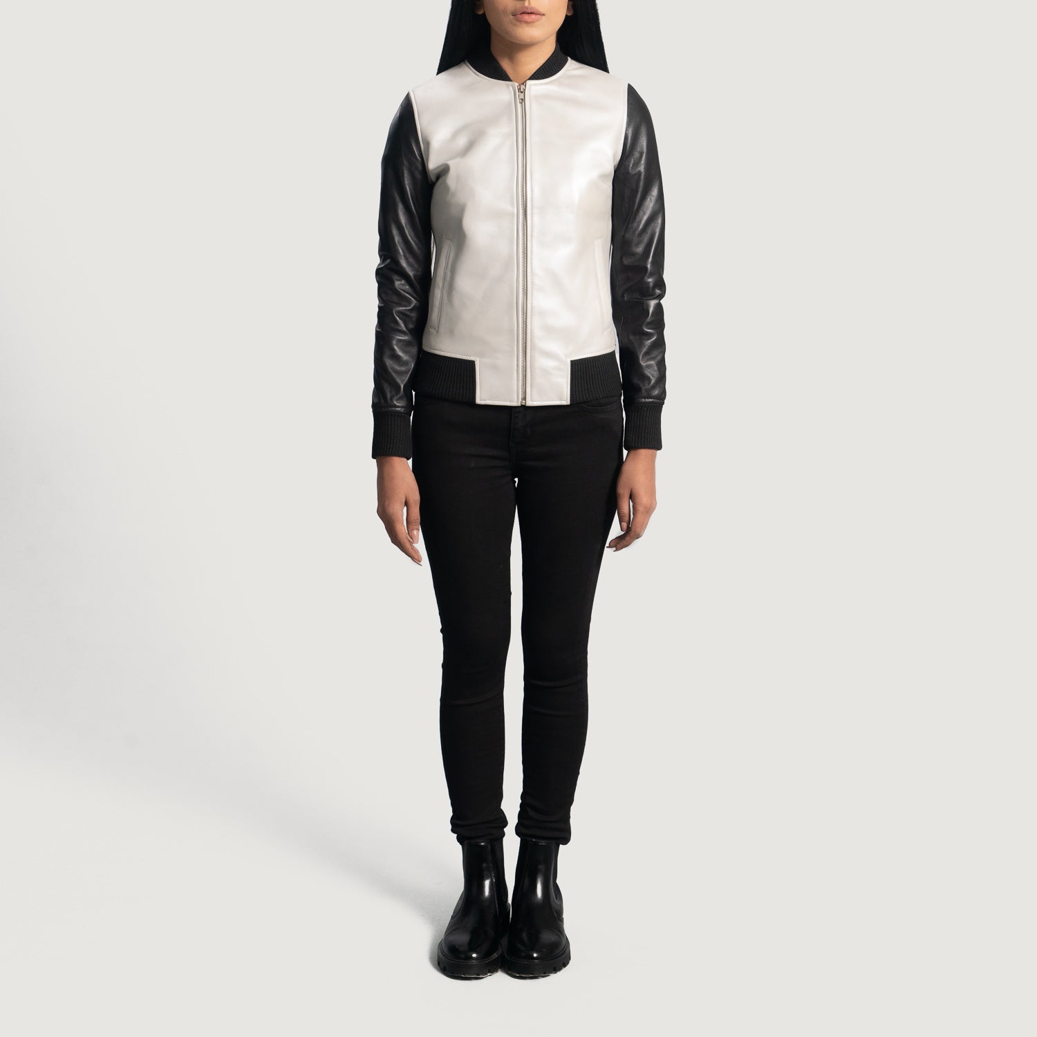 Women's Cole Silver Leather Bomber Jacket – The Jacket Maker