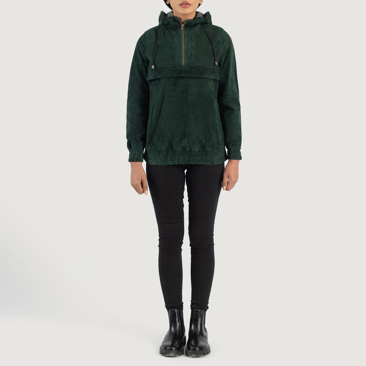 Zest Green Hooded Suede Pullover Jacket – The Jacket Maker